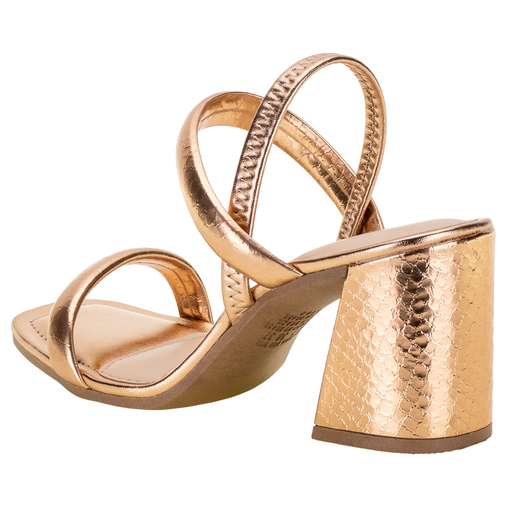 Sandália Feminina Salto Grosso Dakota - Y6902 BRONZE - cloviscalcados