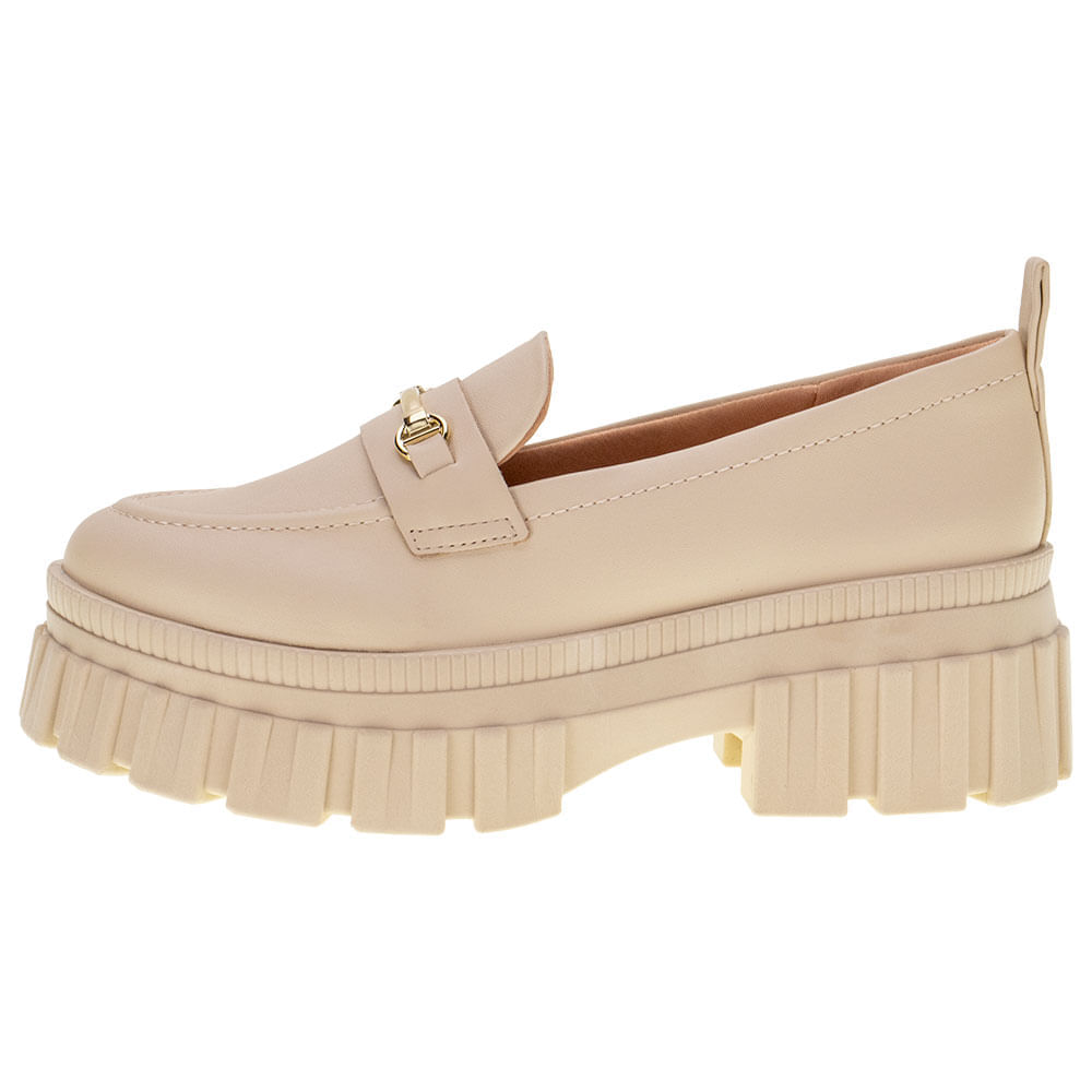 Mocassim Feminino Salto Grosso Ramarim - 2310103 BEGE - cloviscalcados