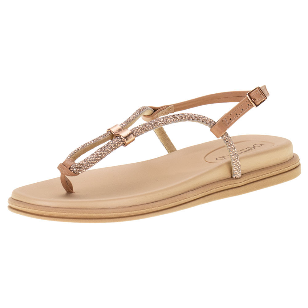 Sandália Feminina Flat Beira Rio - 8513109 BRONZE - cloviscalcados
