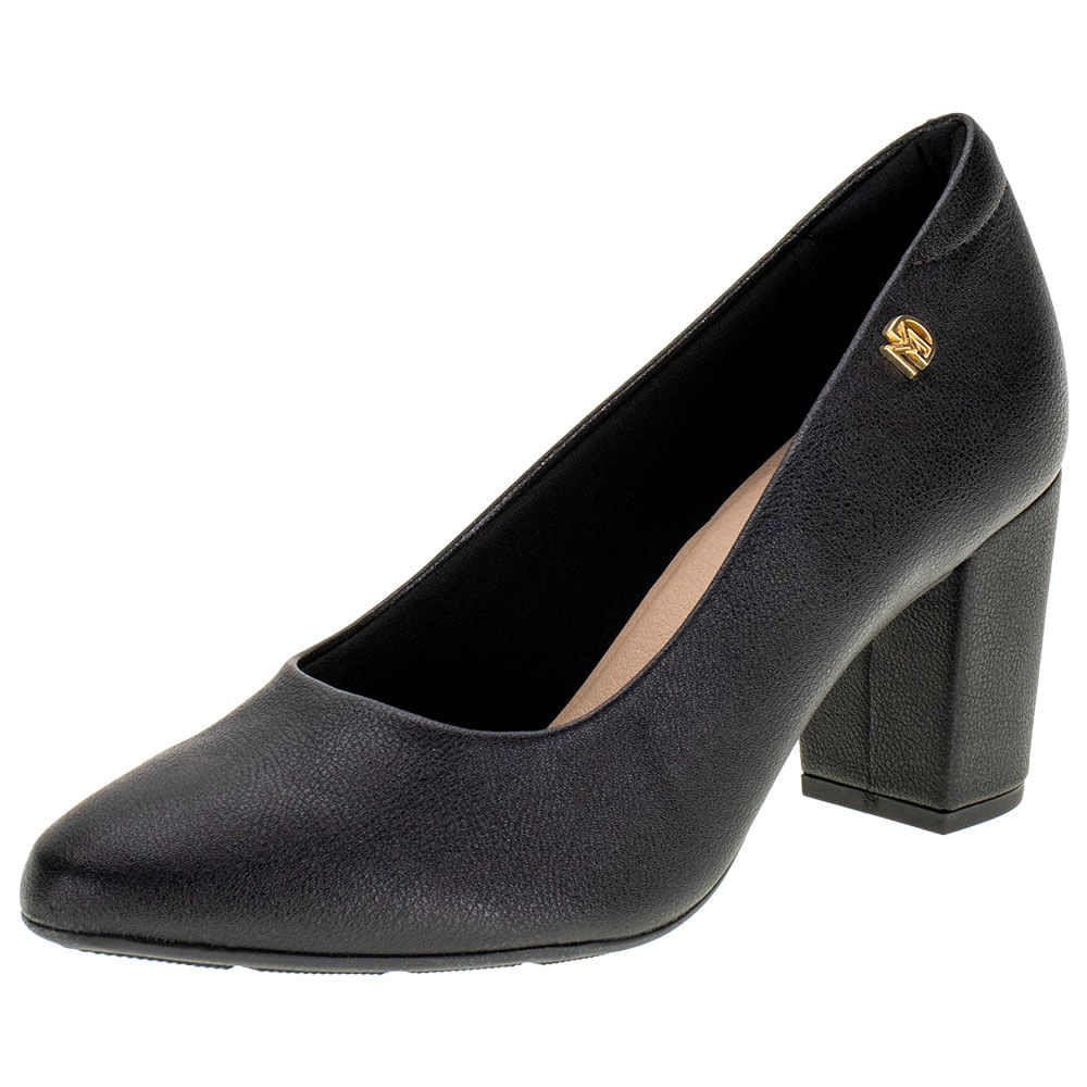 Sapato Feminino Salto Grosso Modare - 7377105 PRETO - cloviscalcados