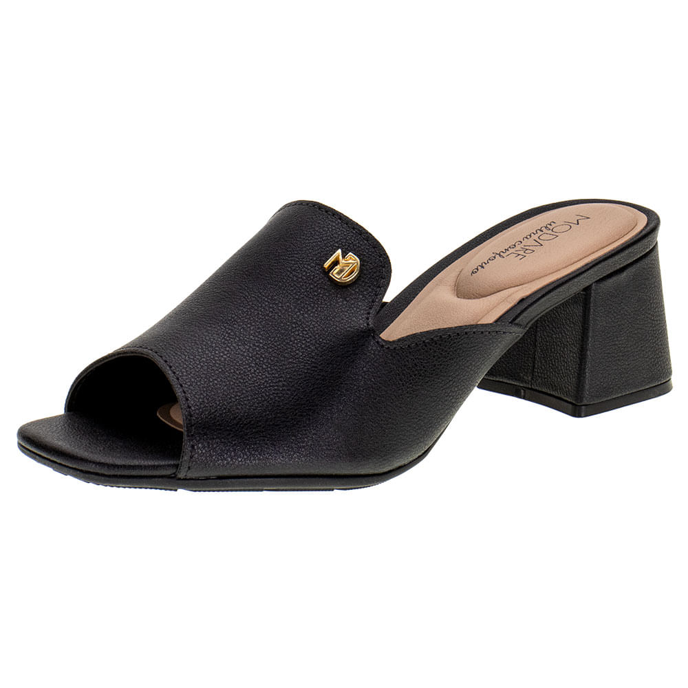 Tamanco Feminino Salto Grosso Modare - 7172110 PRETO - cloviscalcados