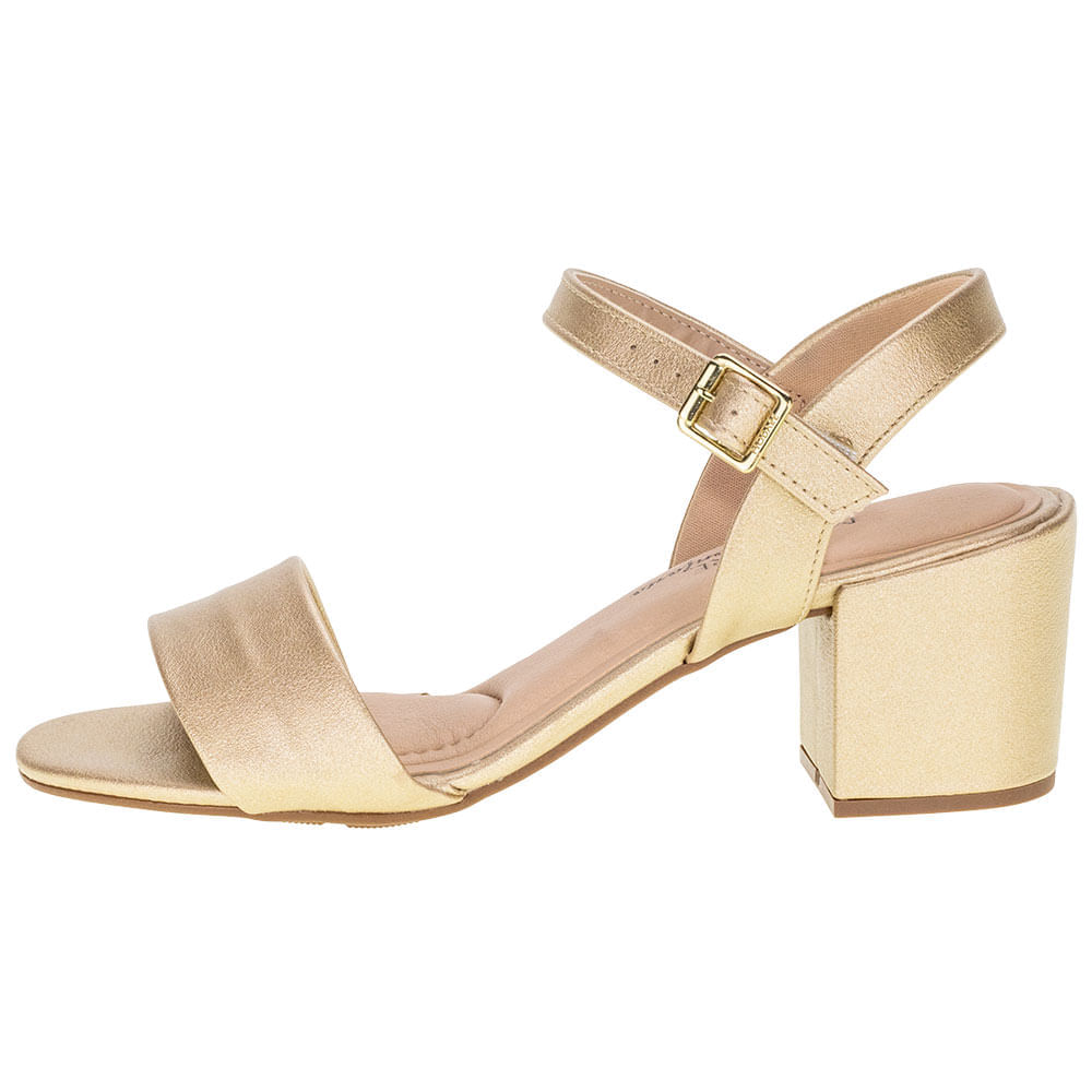 Sandália Feminina Salto Grosso Modare 7109469 OURO - cloviscalcados