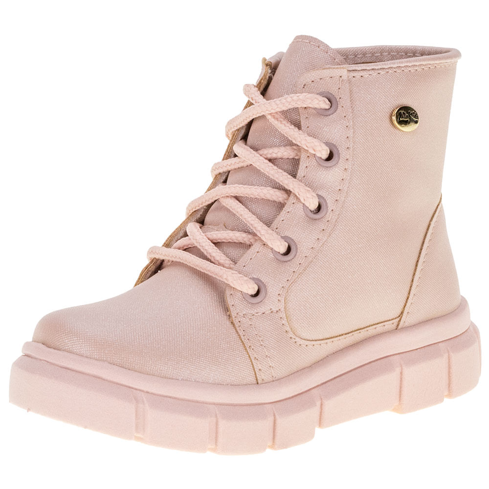 Bota Infantil Feminina Coturno Lily Kids 16035 ROSA - cloviscalcados
