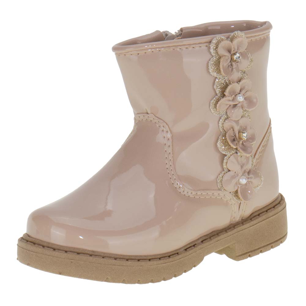 Bota Infantil Feminina Lily Kids 15095 BEGE - cloviscalcados