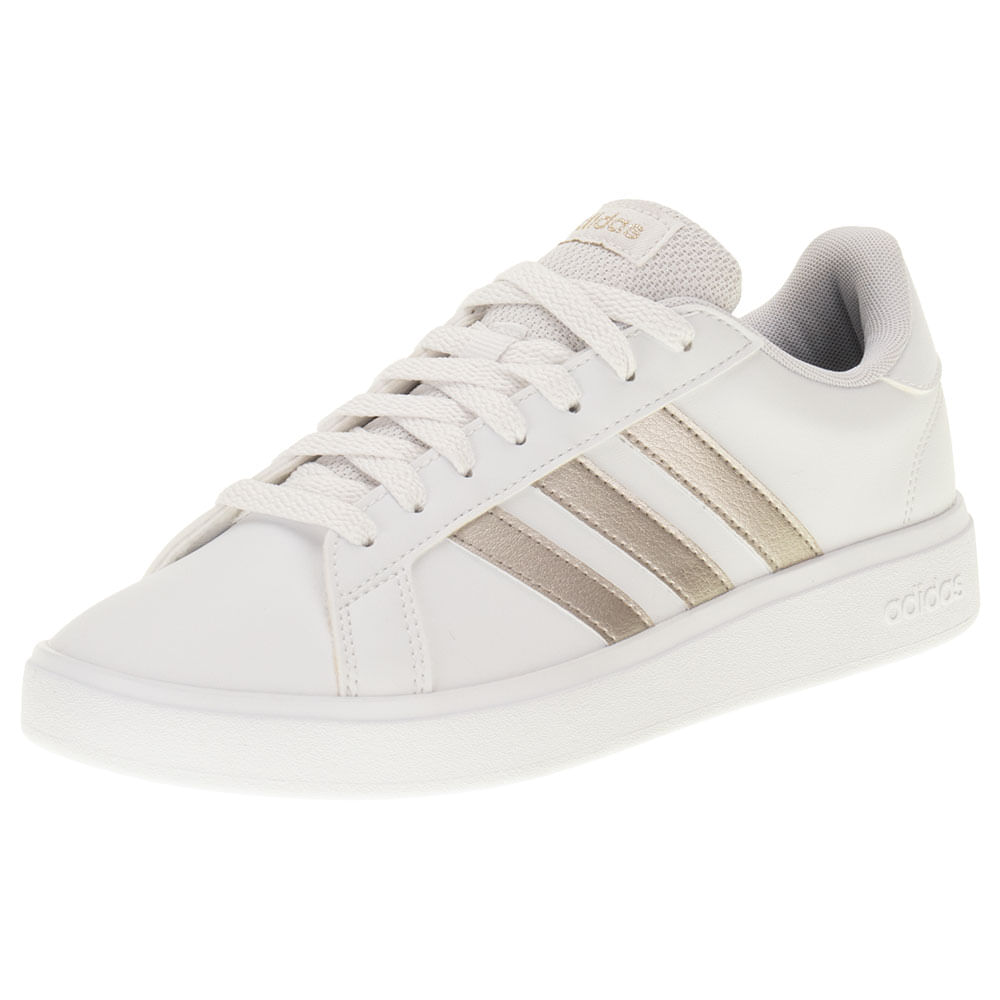 Tênis Feminino Grand Court Base 2.0 Adidas IV1967 BRANCO/CINZA ...