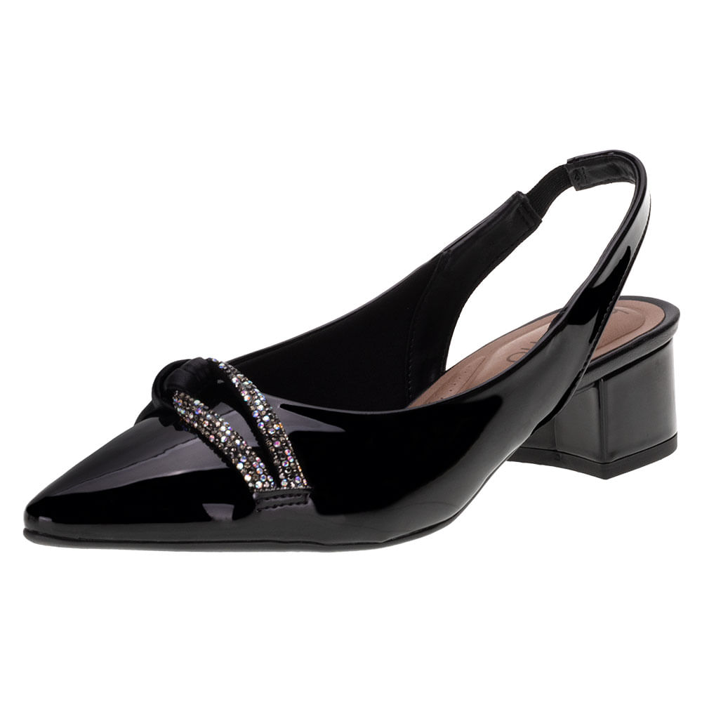 Sapato Feminino Mule Beira Rio 4182221 VERNIZ/PRETO - cloviscalcados