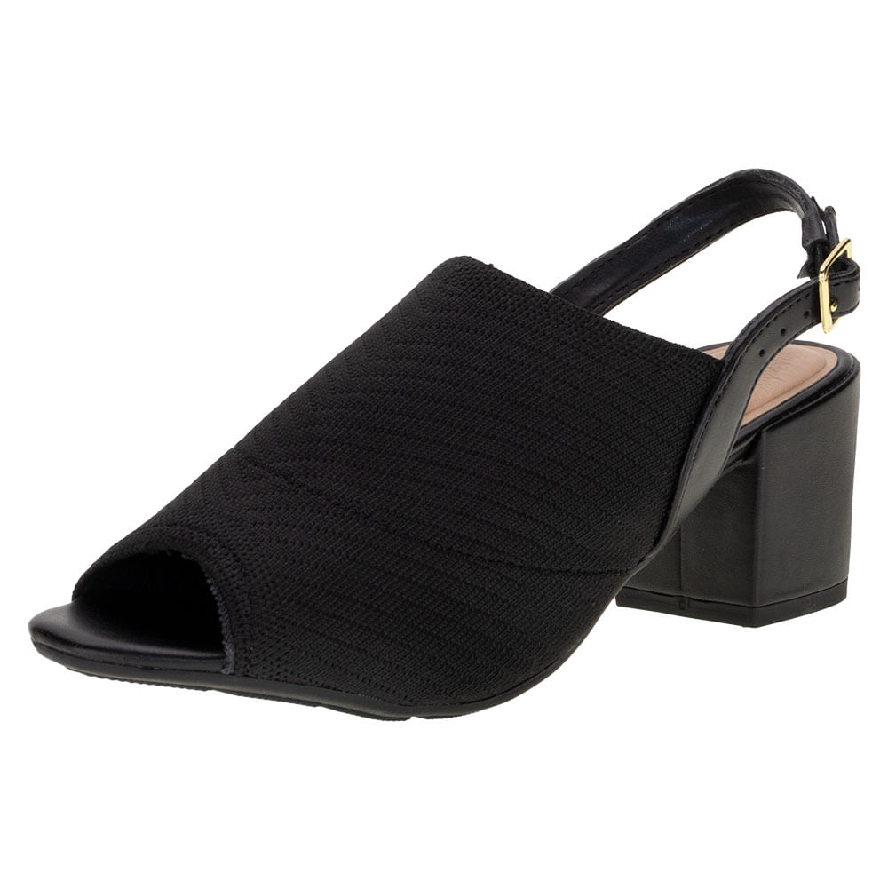 Sandália Feminina Salto Grosso Modare 7109471 PRETO - cloviscalcados