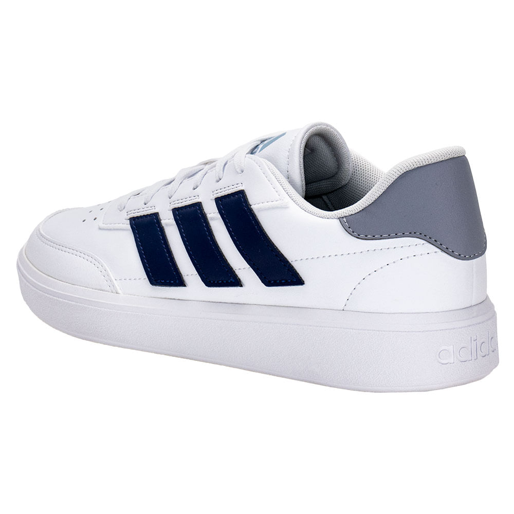 Tênis Masculino Courtblock Adidas IF4029 BRANCO/AZUL - cloviscalcados