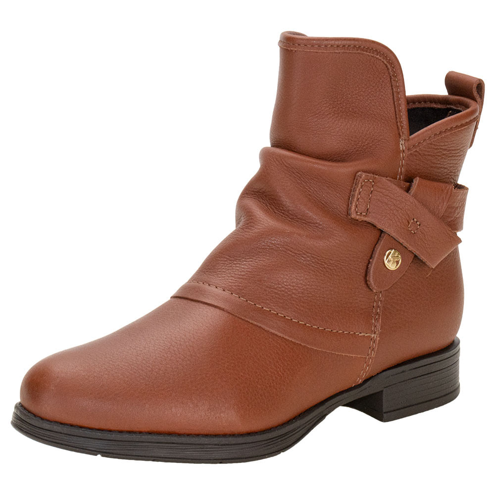 Bota Feminina Cano Baixo Bottero 361705 CARAMELO - cloviscalcados