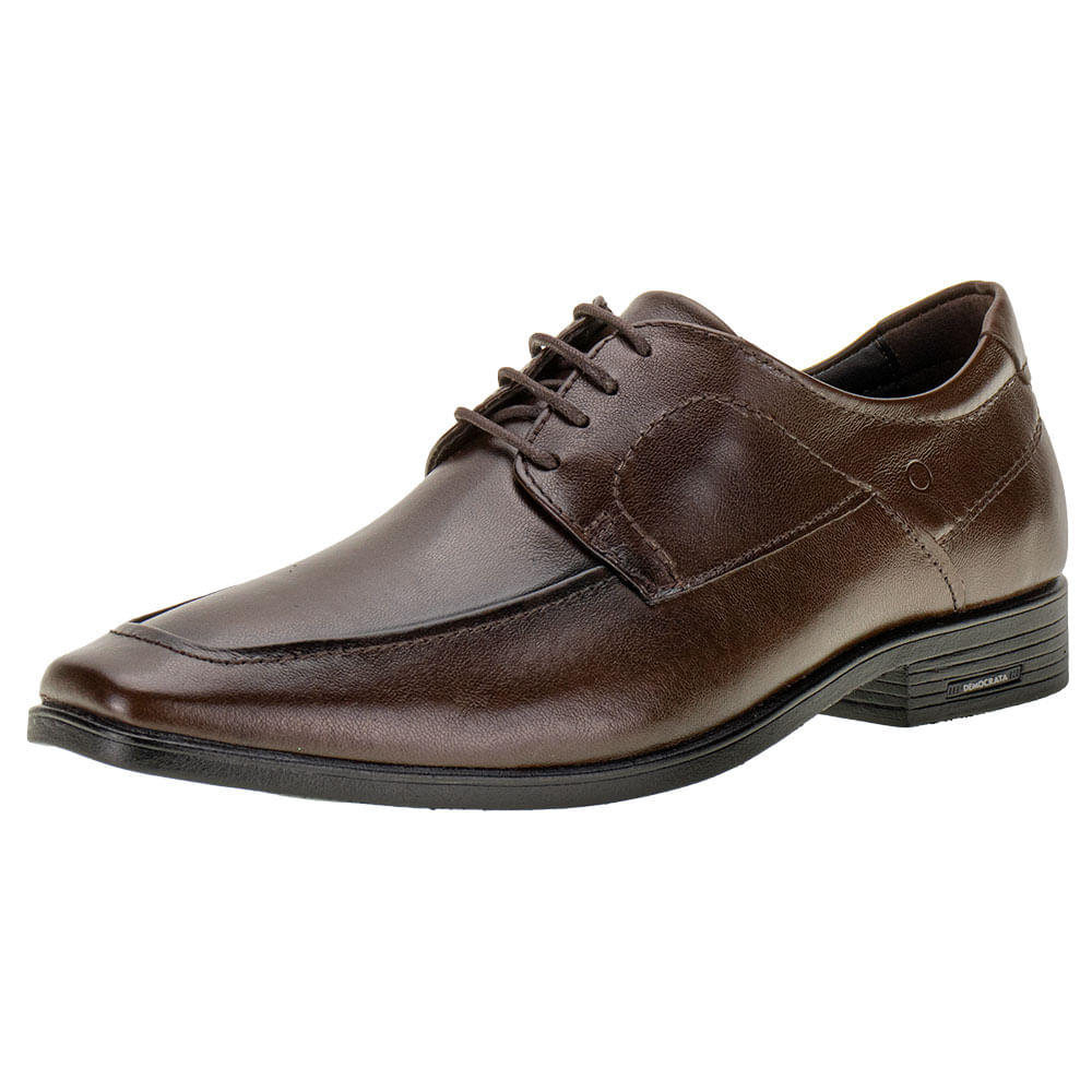 Sapato Masculino Social Pointer Hi Soft Democrata - 250104 CAFÉ - cloviscalcados
