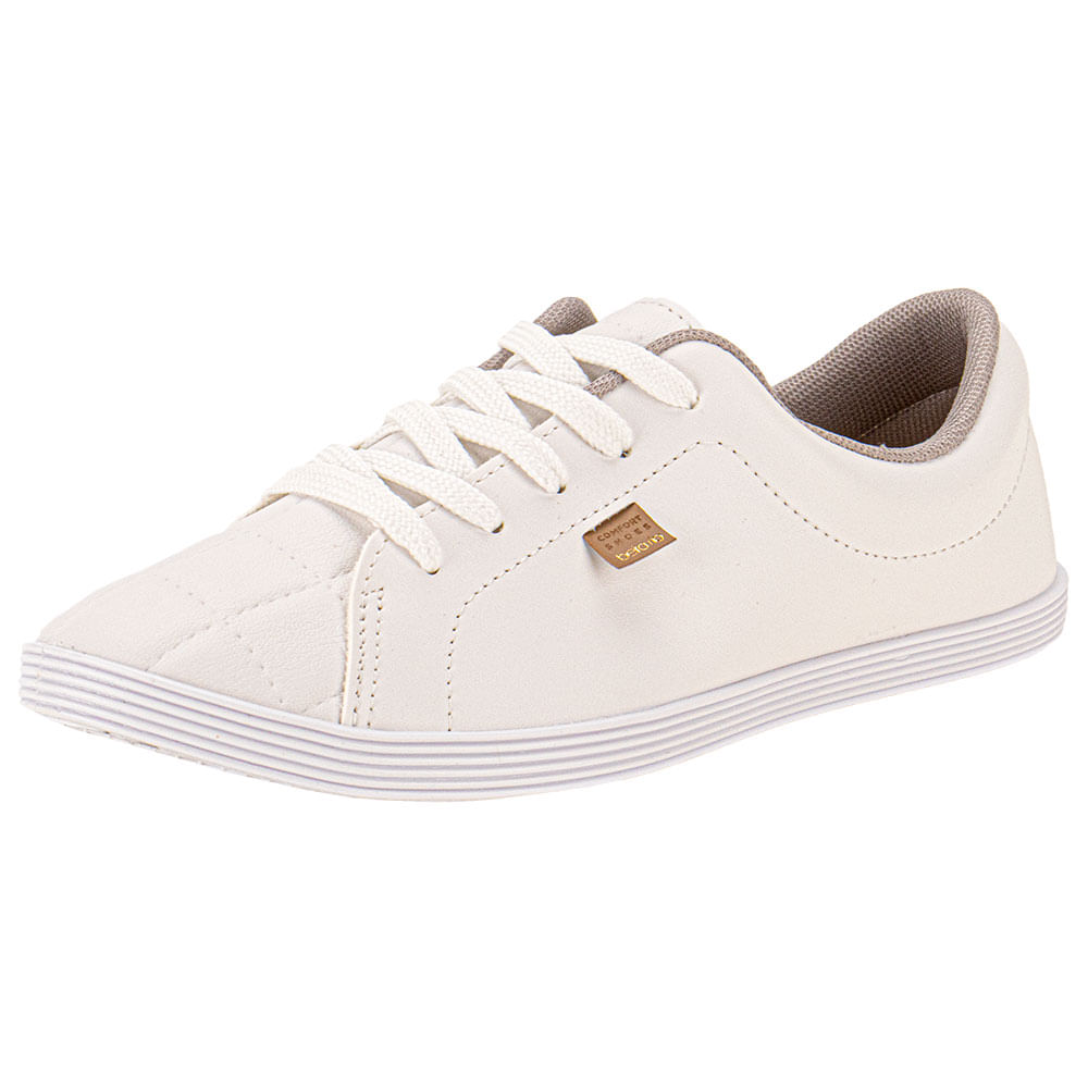 Tênis Feminino Casual Beira Rio - 4205123 BRANCO 01 - cloviscalcados