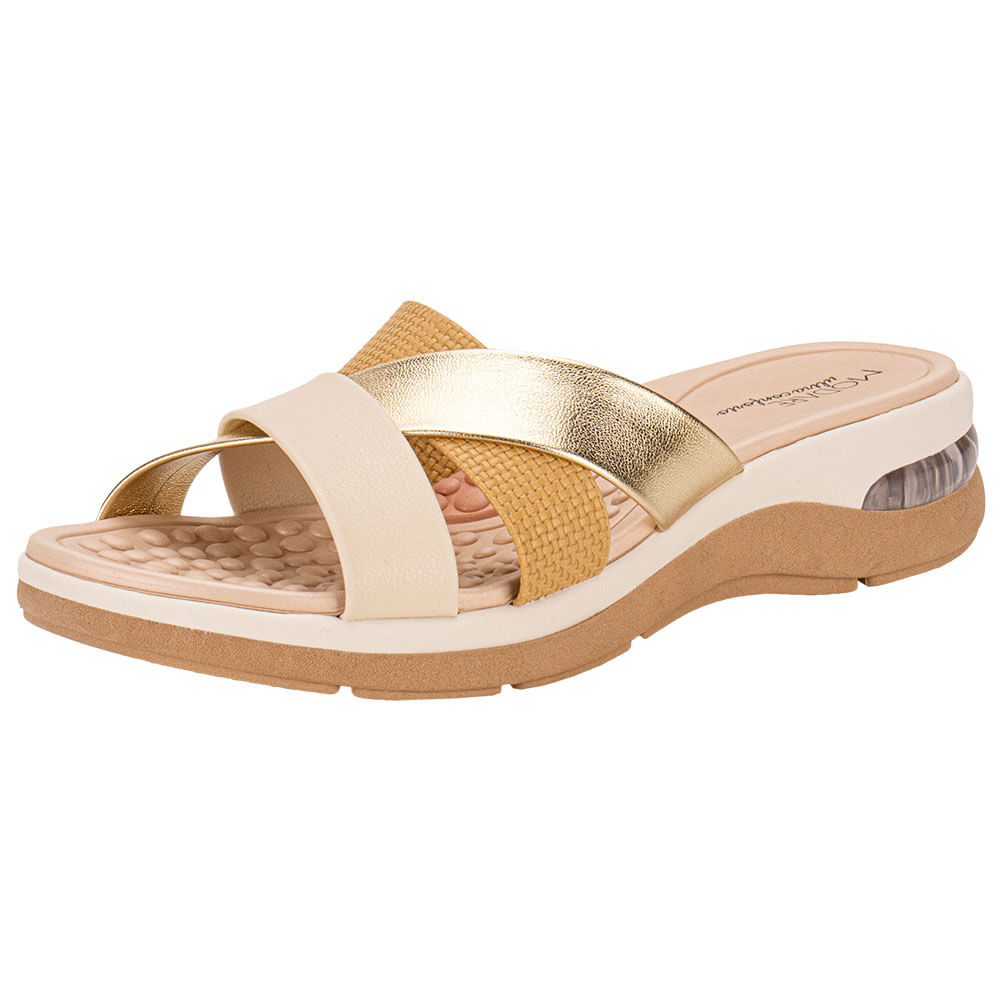 Tamanco Feminino Anabela Modare 7183100 OURO - cloviscalcados