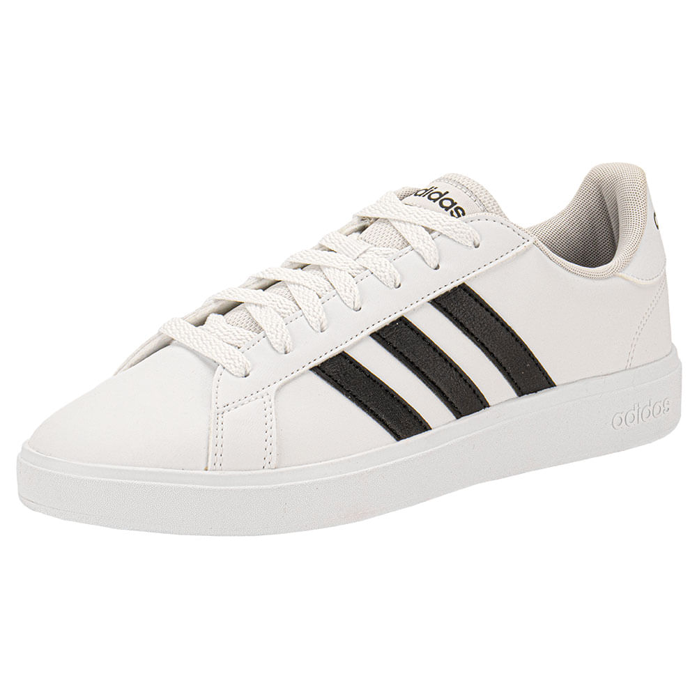 Tênis Masculino Grand Court Base 2.0 Adidas - IQ5680 BRANCO/PRETO ...