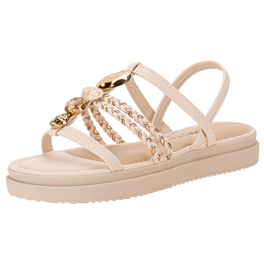 Sandália Feminina Flat Dakota Y7635 BEGE - cloviscalcados