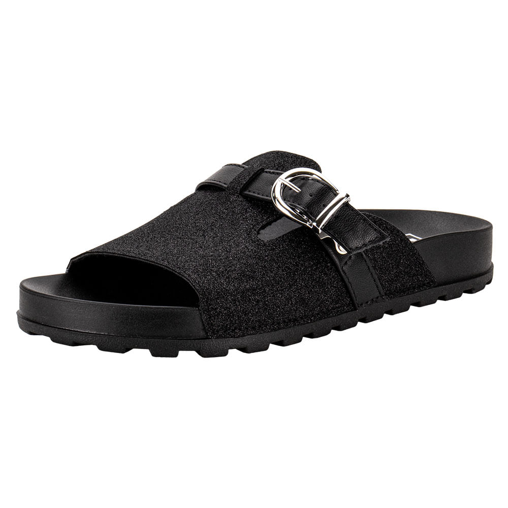 Tamanco Feminino Flat Moleca 5436432 PRETO 01 - cloviscalcados