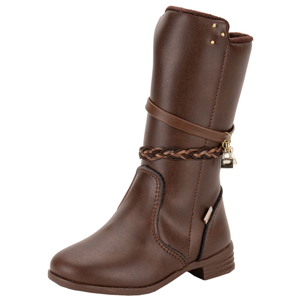 Bota Infantil Feminina Kidy 0360025 CAFÉ - cloviscalcados