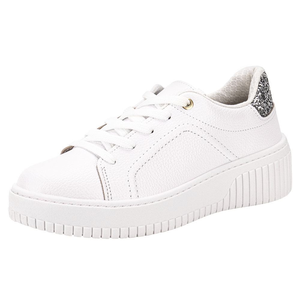 Tênis Feminino Casual Beira Rio 4316104 BRANCO 01 - cloviscalcados