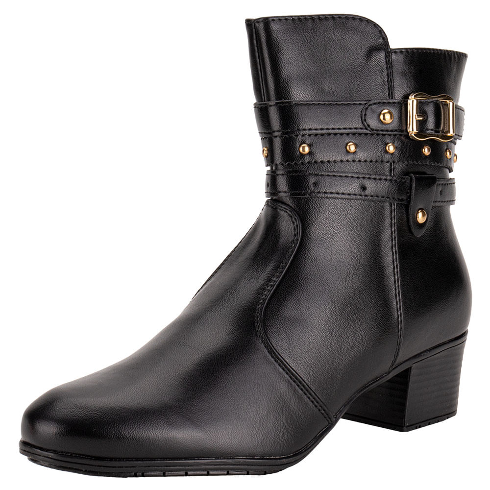 Bota Feminina Cano Baixo Mooncity 72301 PRETO - cloviscalcados