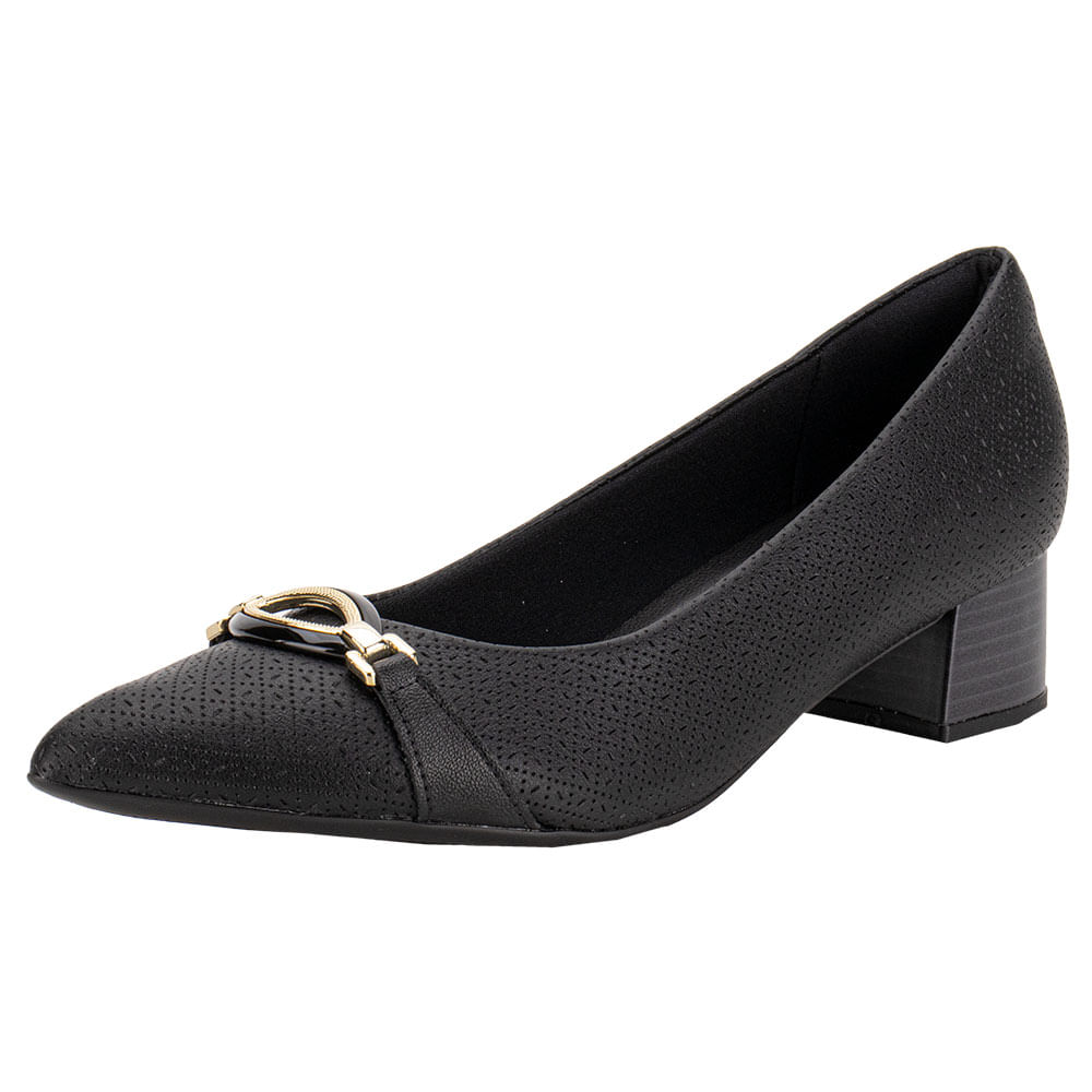 Sapato Feminino Salto Grosso Piccadilly 739064 PRETO 01 - cloviscalcados
