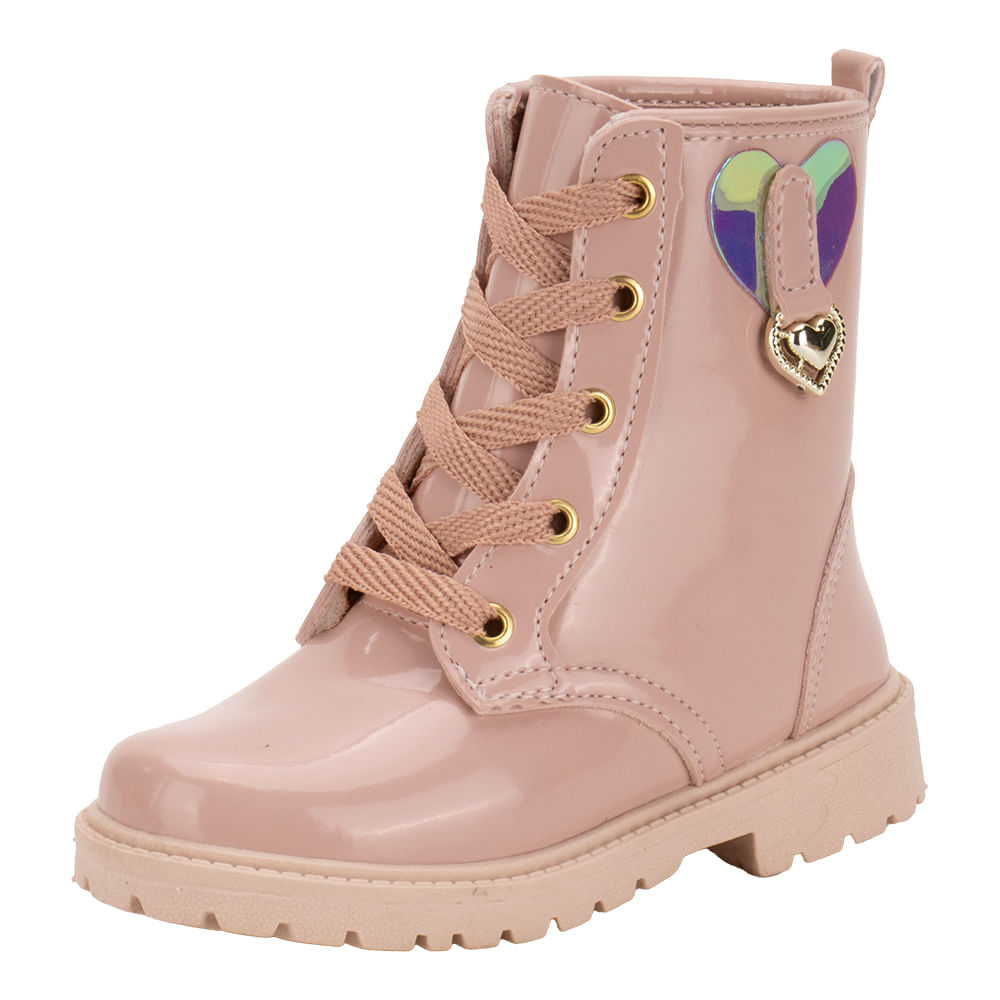 Bota Infantil Feminina Coturno Gracinha 812 ROSA - cloviscalcados