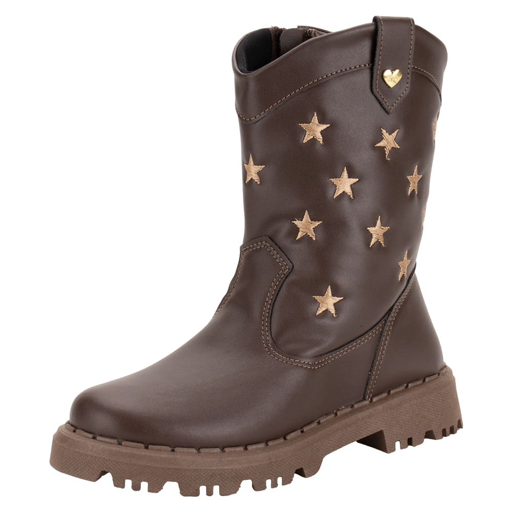 Bota Infantil Feminina Country Nilqi 165010 CAFÉ - cloviscalcados