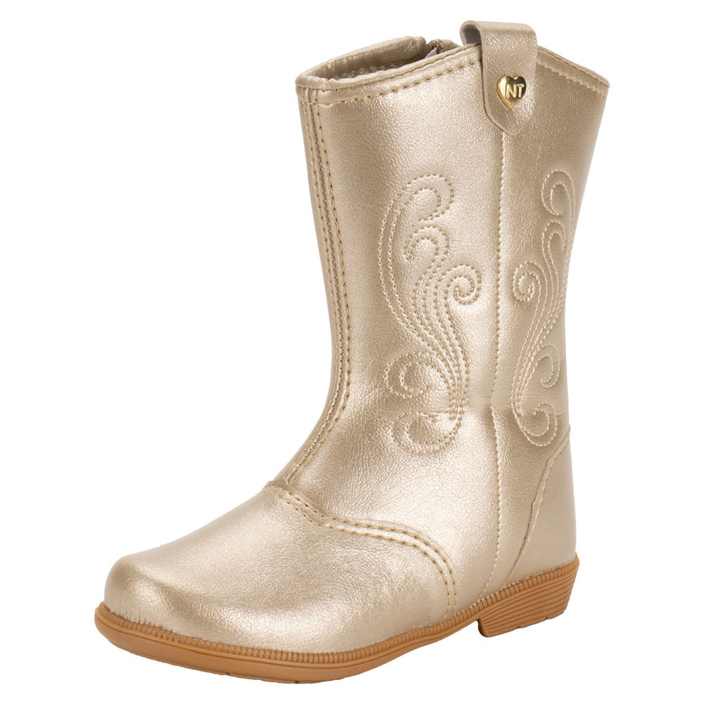 Bota Infantil Feminina Nathielly 009097 OURO - cloviscalcados