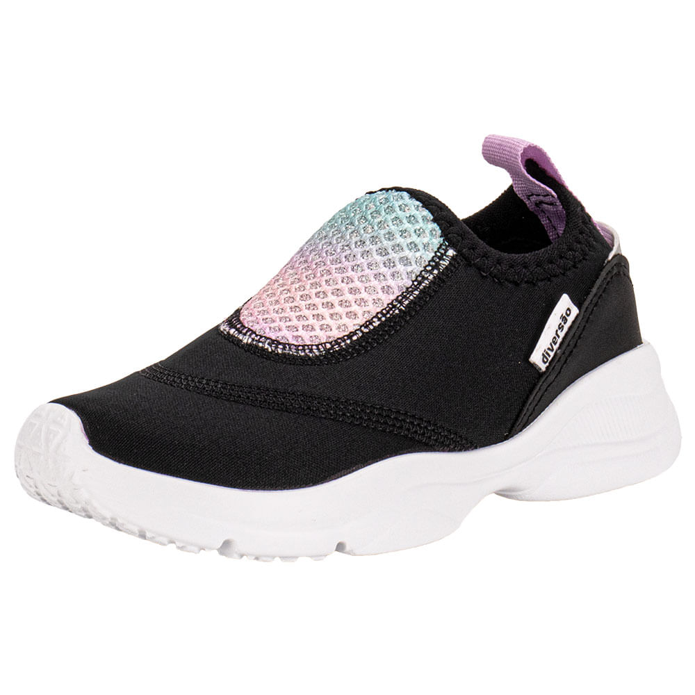 Tênis Infantil Slip On Mini Halley Diversão DI2349 PRETO | Clovis Calçados