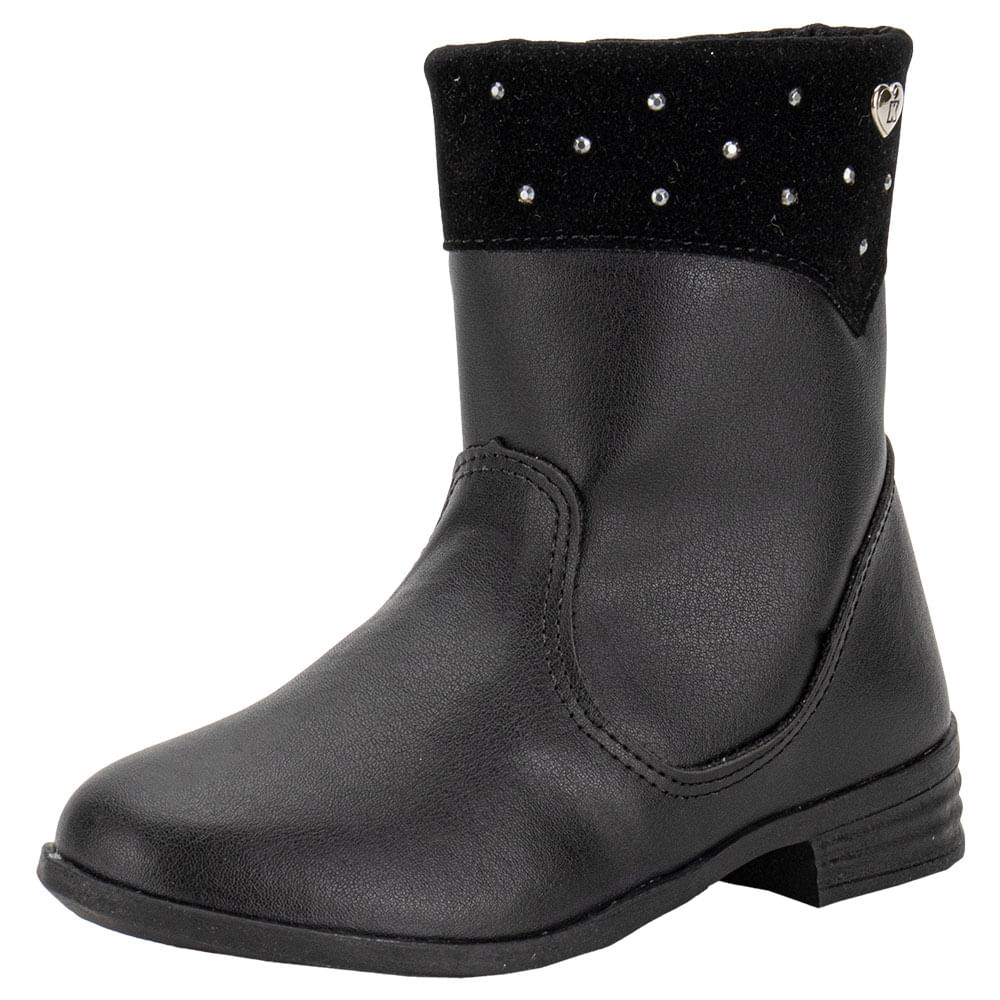 Bota Infantil Feminina Kidy 0360022 PRETO 01 - cloviscalcados
