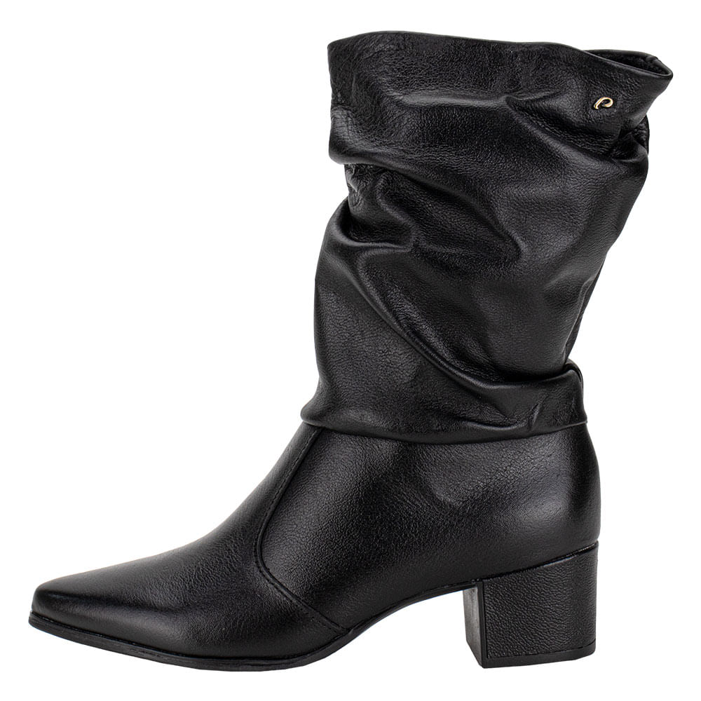 Bota Feminina Cano Médio Pegada 280901 PRETO - cloviscalcados