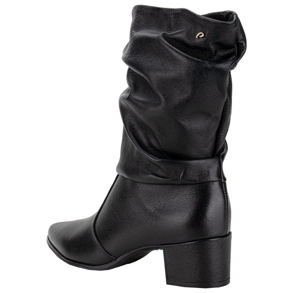 Bota Feminina Cano Médio Pegada 280901 PRETO - cloviscalcados