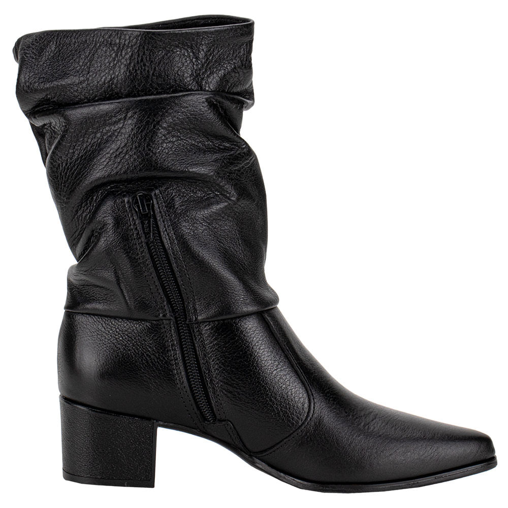 Bota Feminina Cano Médio Pegada 280901 PRETO - cloviscalcados