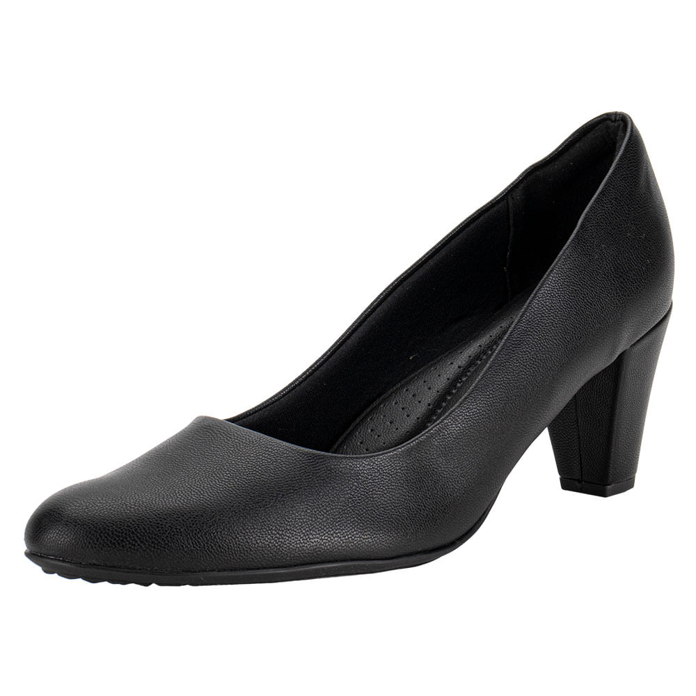 Sapato Feminino Salto Grosso Piccadilly 700061 PRETO - cloviscalcados