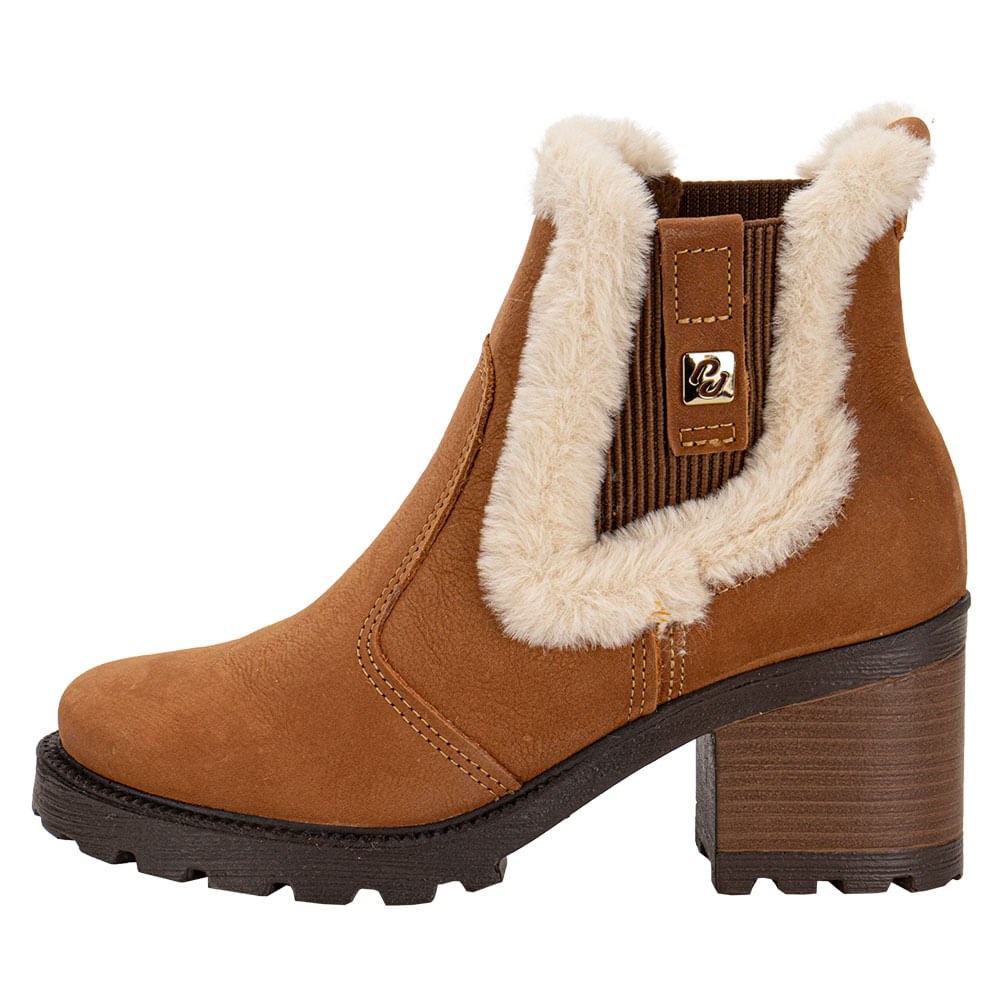 Bota Feminina Cano Baixo Pegada 281307 CAMEL - cloviscalcados