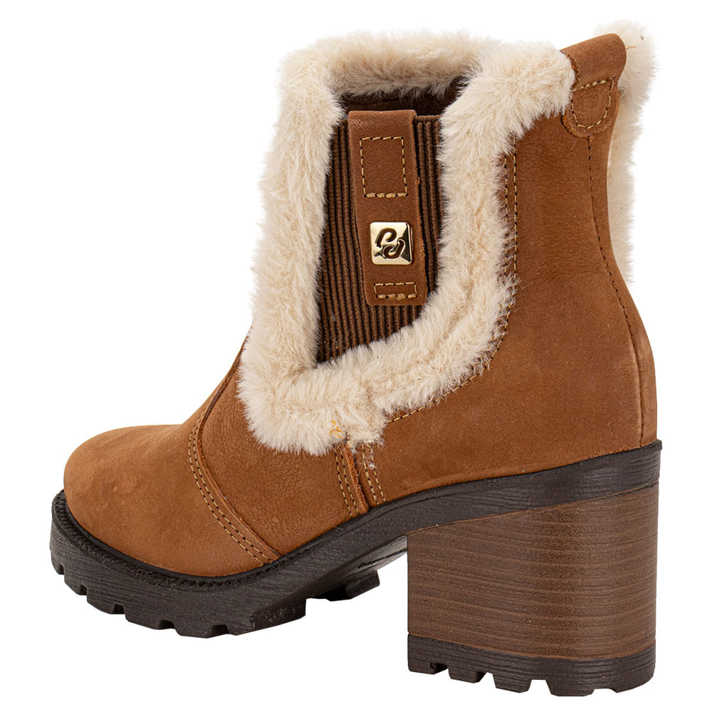 Bota Feminina Cano Baixo Pegada 281307 CAMEL - cloviscalcados