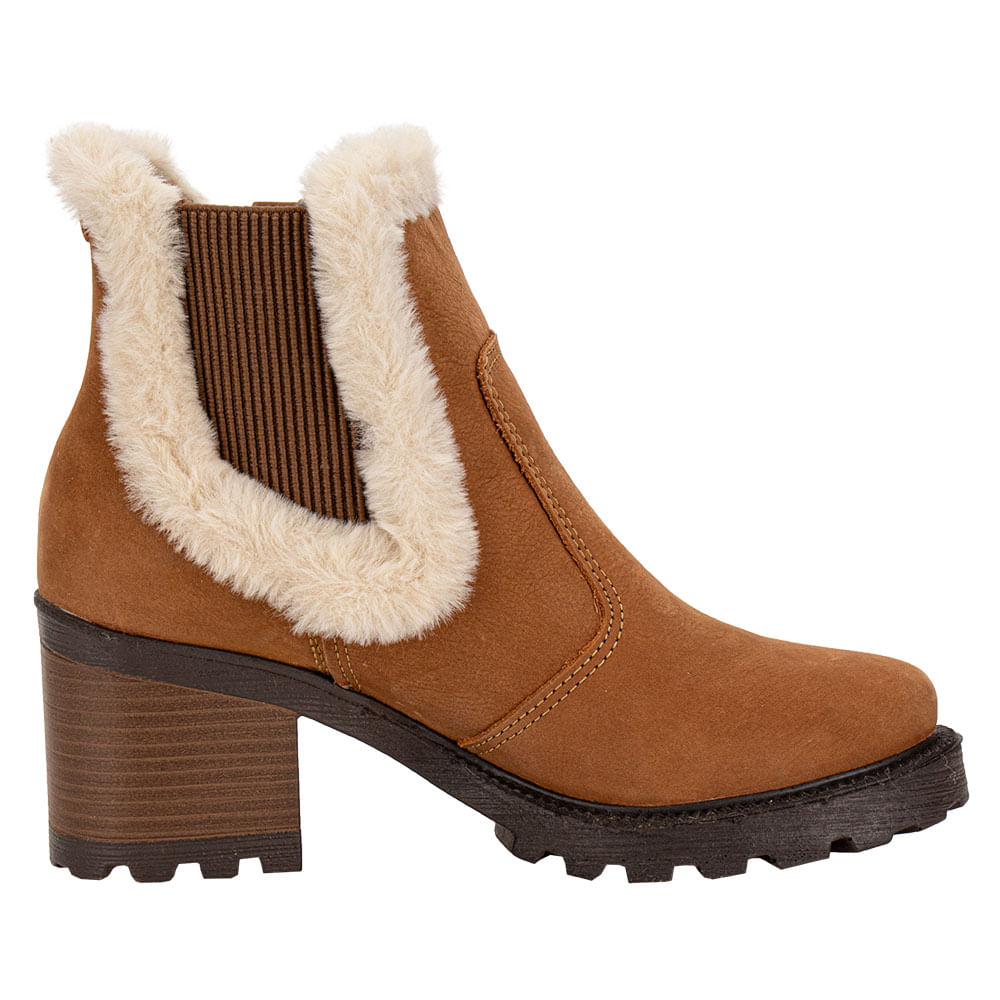 Bota Feminina Cano Baixo Pegada 281307 CAMEL - cloviscalcados