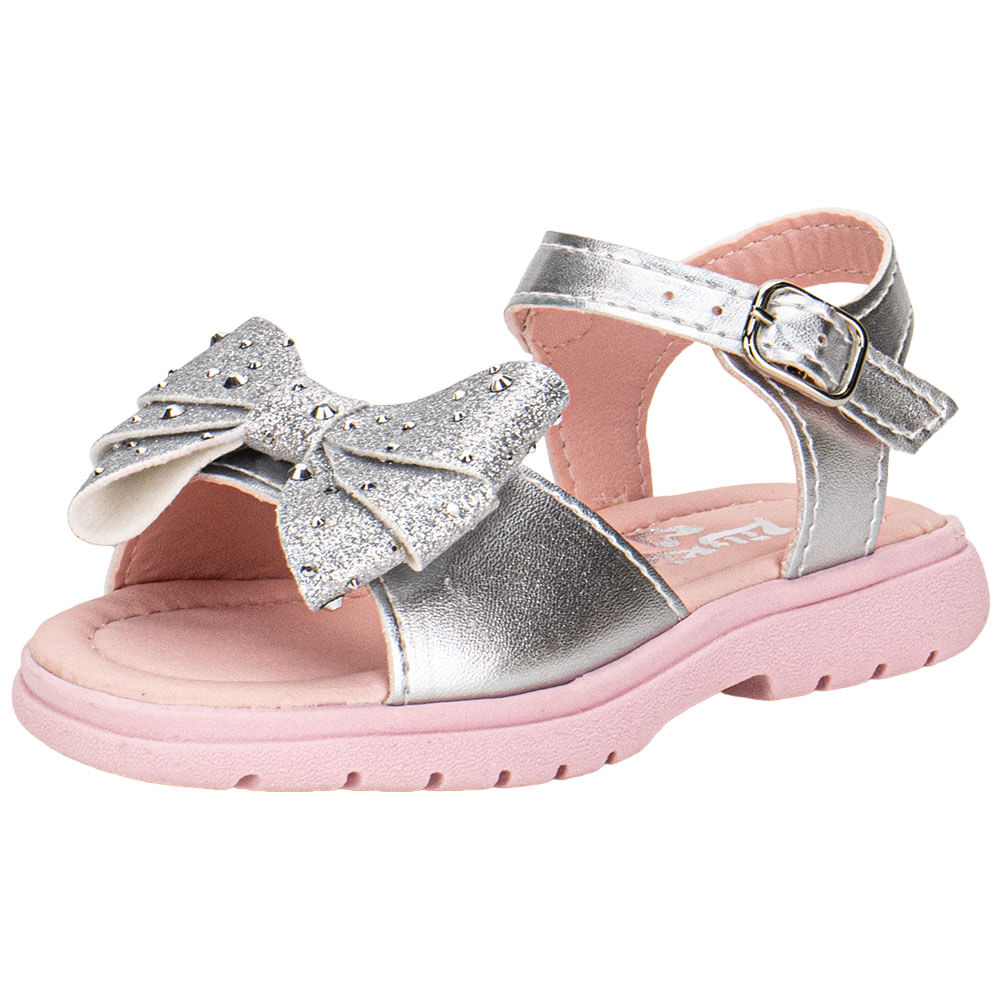 Sandália Infantil Feminina Lily Kids 10171 PRATA - cloviscalcados