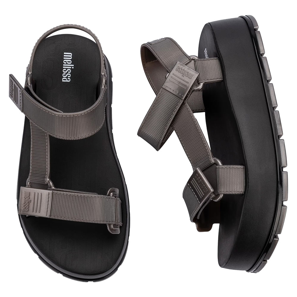 Melissa Flowing Platform 35817 PRETO/CINZA | Clovis Calçados