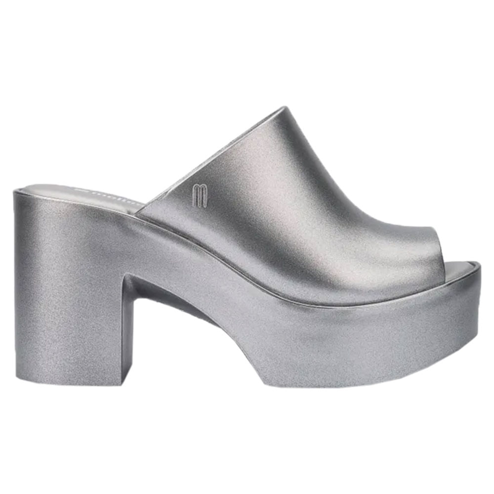 Melissa Mule Hype Metallic 36497 PRATA | Clovis Calçados