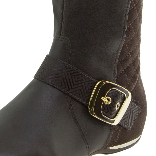 Bota Feminina Cano Alto Café ComfortFlex - 1791304 - cloviscalcados