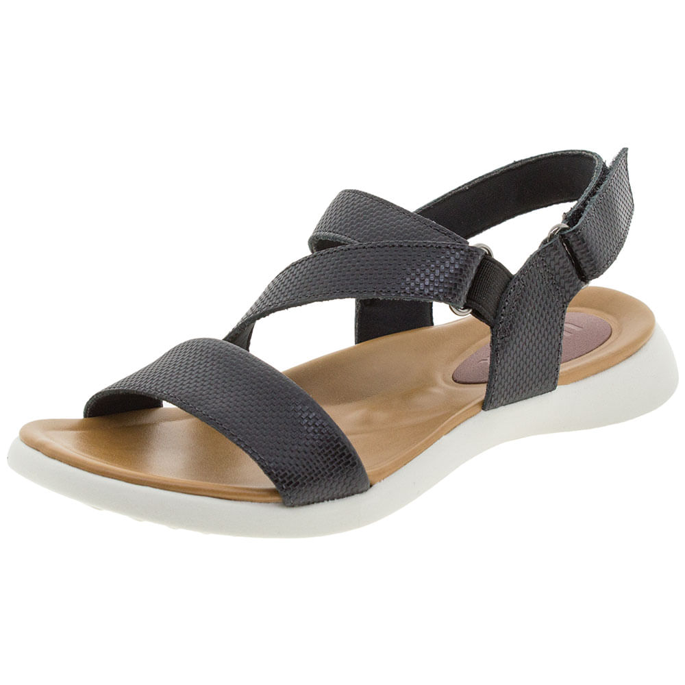 Sandália Feminina Salto Baixo Usaflex - Aa2408 Preto 01 - cloviscalcados