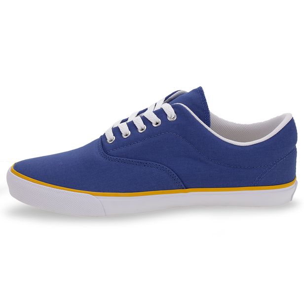 Tênis Slip On Oxto Denim - Od1070 Azul/amarelo - cloviscalcados