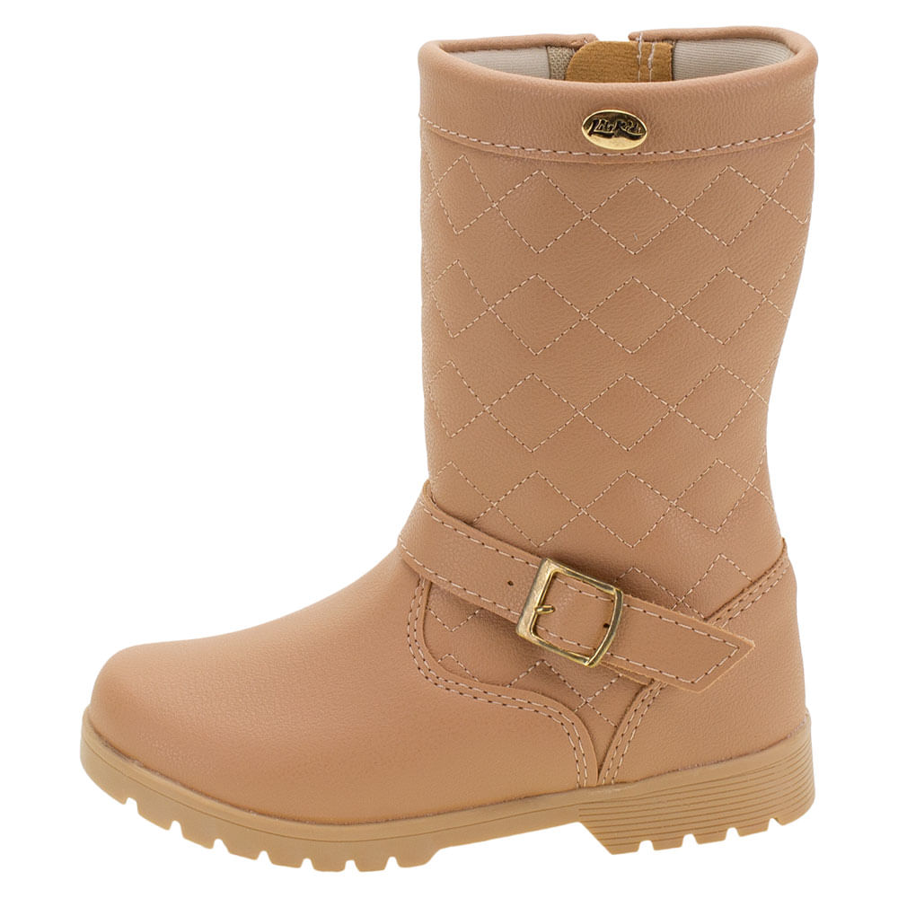 Bota Infantil Feminina Lily Kids - 15079 BEGE - cloviscalcados