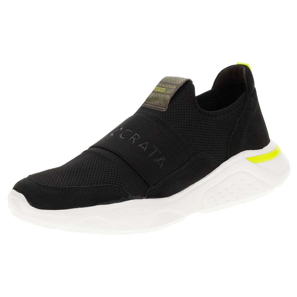 Tênis Masculino Drop Ultra Light Democrata - 299104 PRETO | Clovis Calçados