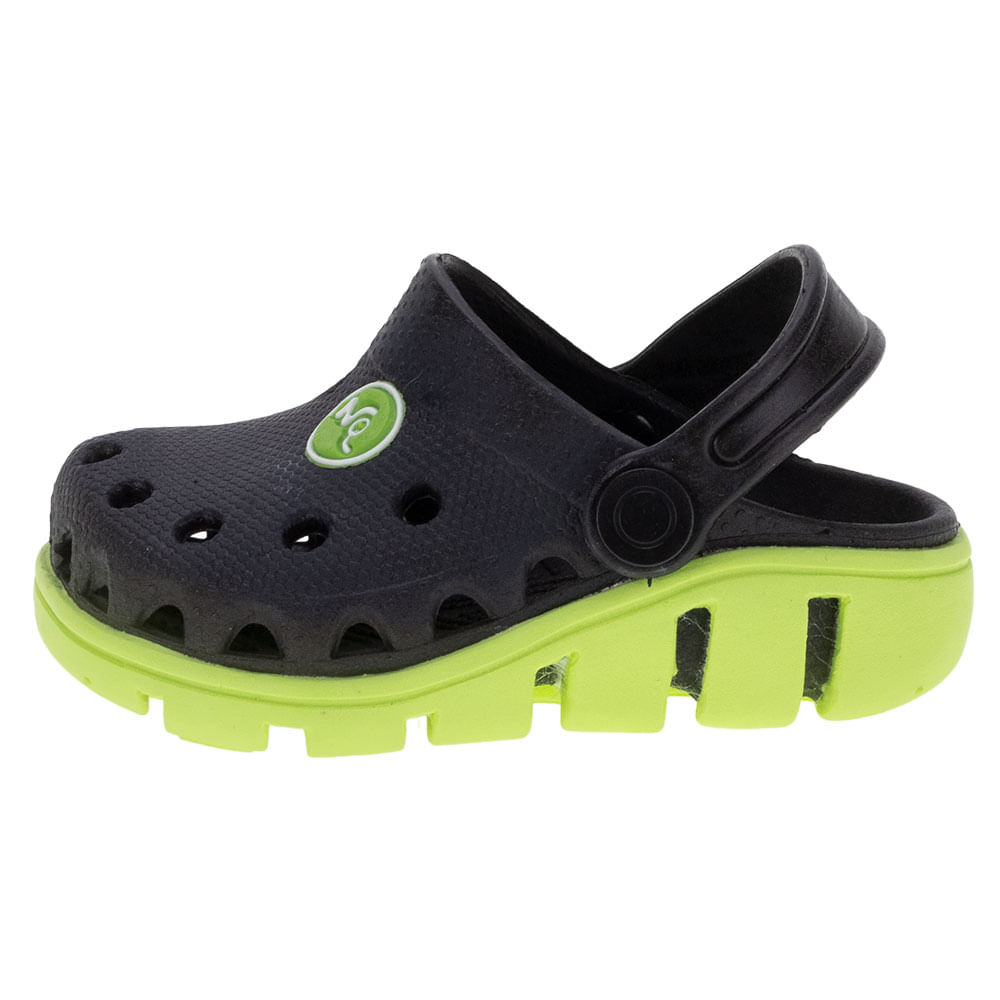 Clogs Infantil NilQi - 8871 PRETO/VERDE - cloviscalcados