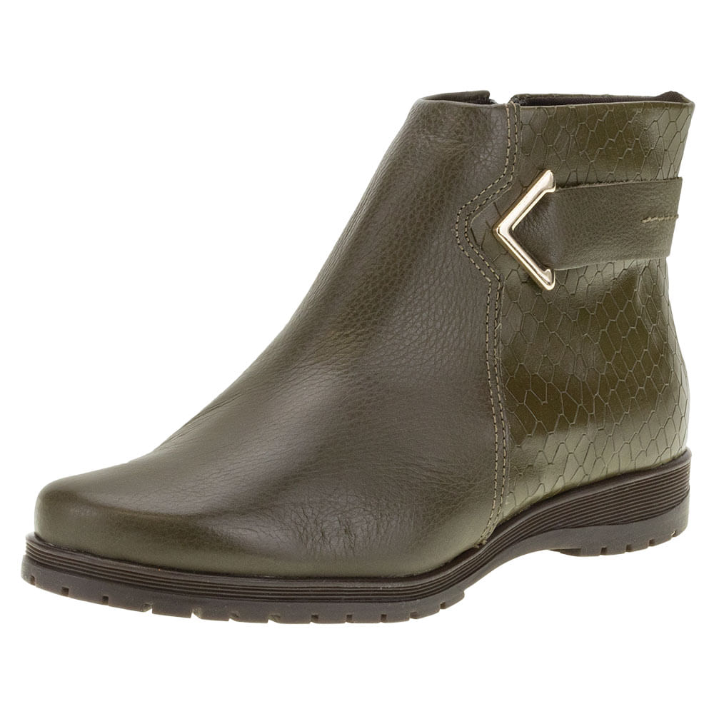 Bota Feminina Cano Baixo Bottero - 337702 OLIVA - cloviscalcados