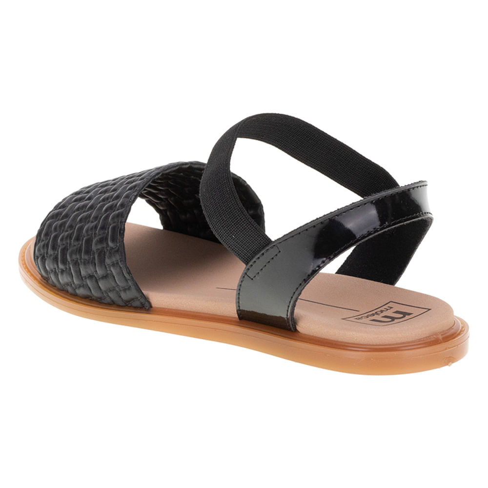 Sandália Feminina Rasteira Moleca - 5450111 PRETO - cloviscalcados