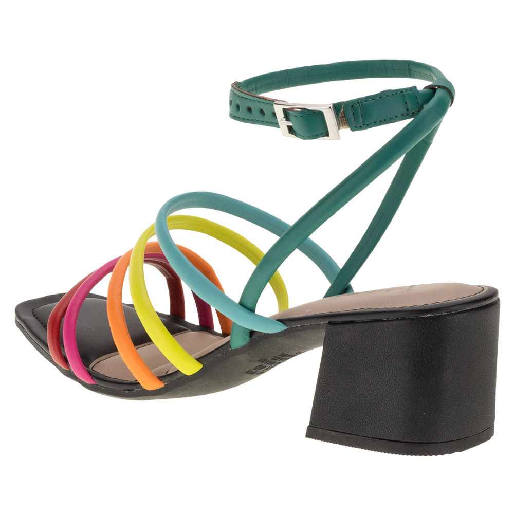 Sandália Feminina Salto Médio Dakota - Z9741 PRETO/ROSA - cloviscalcados