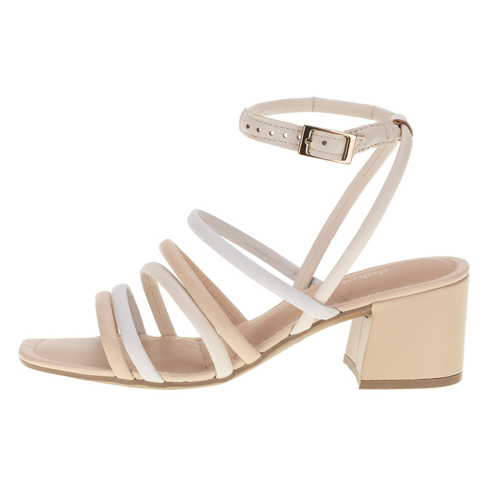 Sandália Feminina Salto Médio Dakota - Z9741 BEGE - cloviscalcados