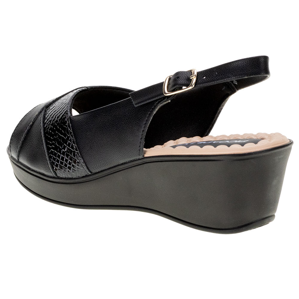 Sandália Feminina Anabela Piccadilly - 540327 PRETO - cloviscalcados