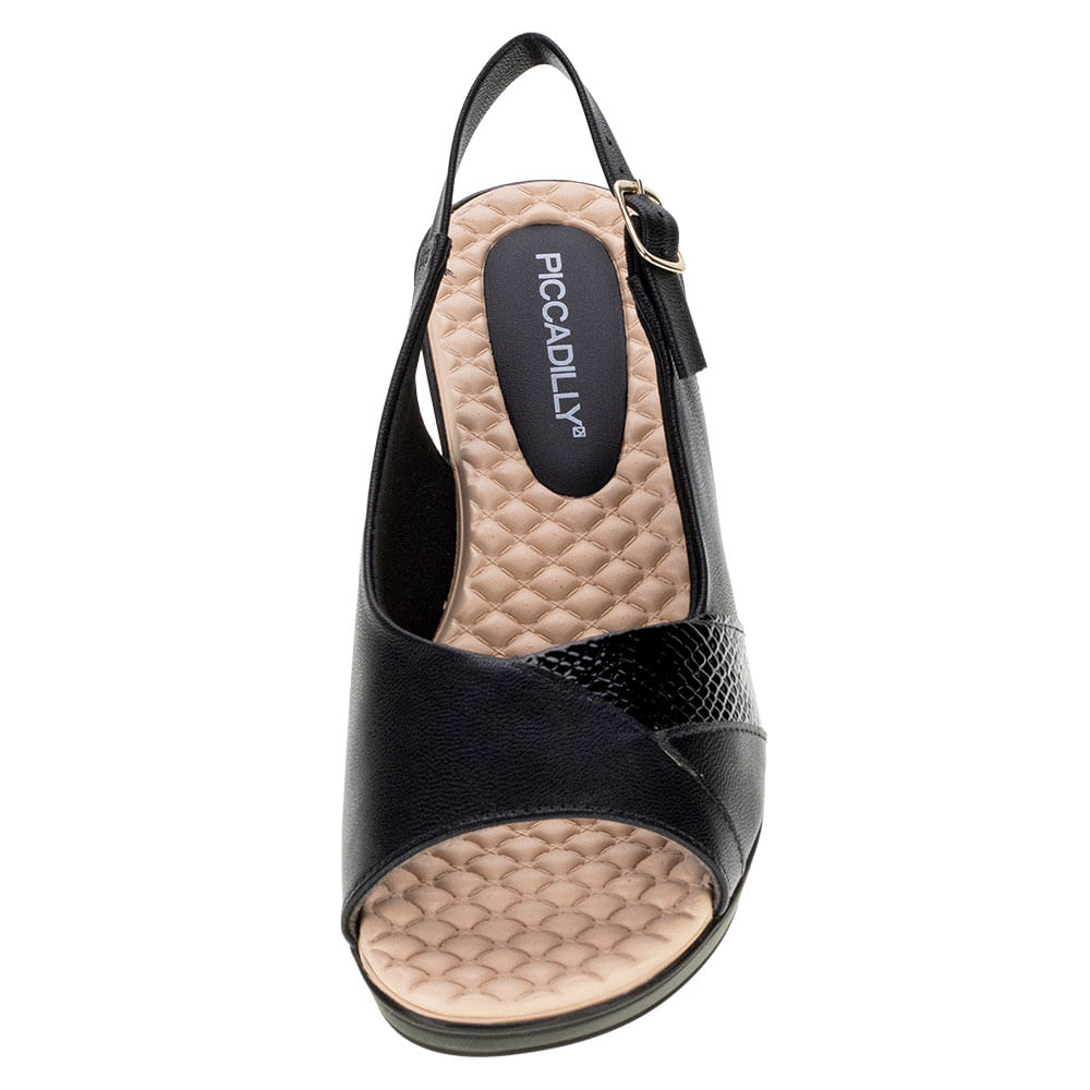 Sandália Feminina Anabela Piccadilly - 540327 PRETO - cloviscalcados